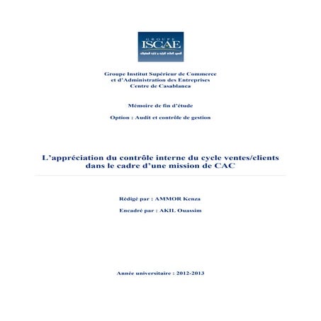 Audit par cycle ventes clients | PDF