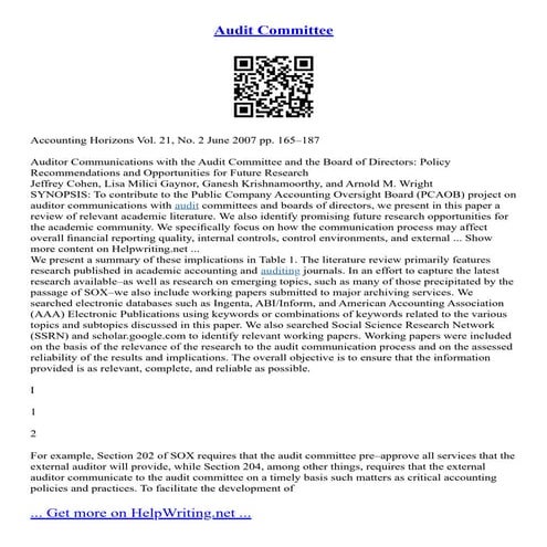 Audit Committee | PDF