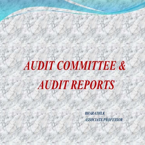 Audit committee ppt | PPTX