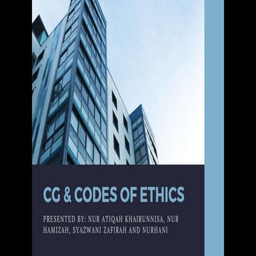 CG & Codes of Ethics | PPT