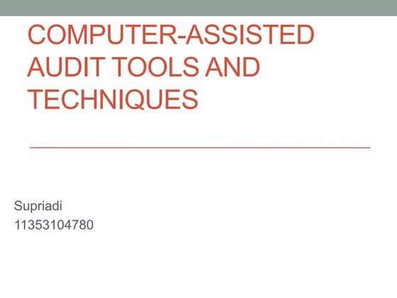 Computer aided audit techniques (CAAT) sourav mathur | PPT