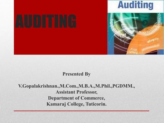 Auditing (Introduction to Auditing) | PPT