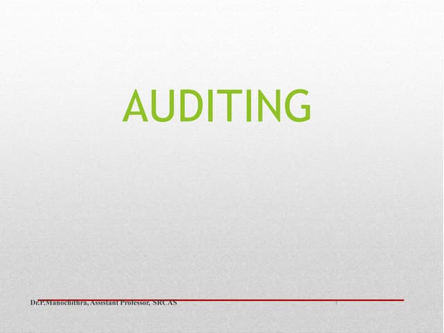 Auditing Introduction To Auditing Pptx