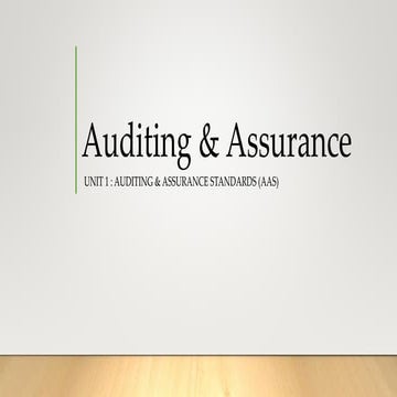 Auditing & Assurance Standards | PPTX