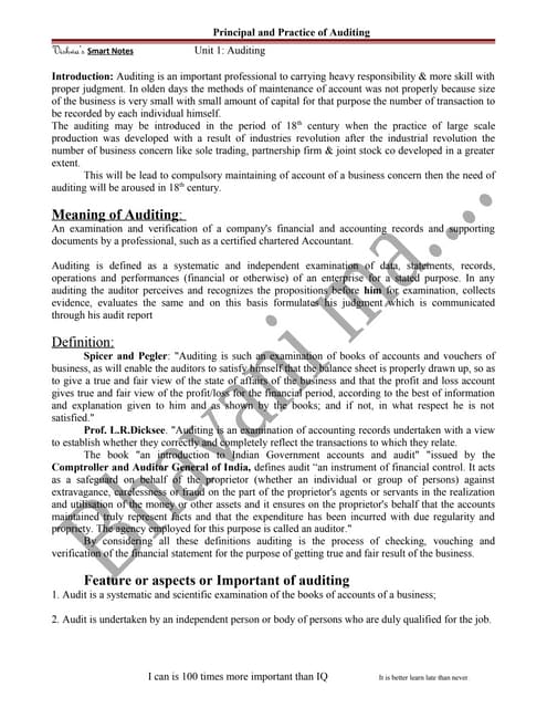 Auditing Introduction To Auditing Ppt