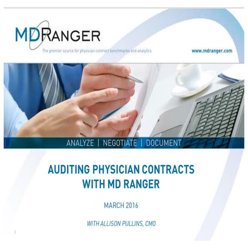 Auditing Physician Contracts with MD Ranger | PDF