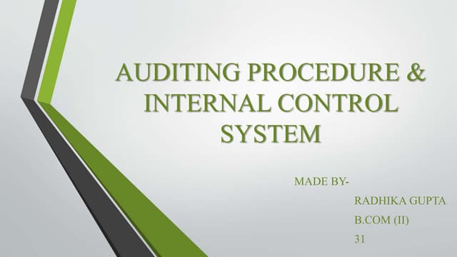 Internal Auditor Training for internal team | PPTX