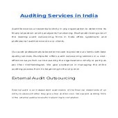 Auditing services in india | PDF