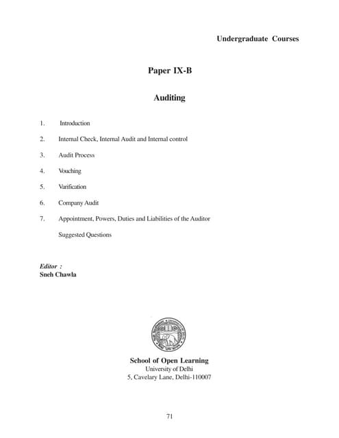 Auditing (Introduction to Auditing) | PPTX