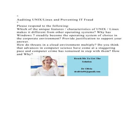 Auditing Unixlinux And Preventing It Fraud Please Respond Tdocx