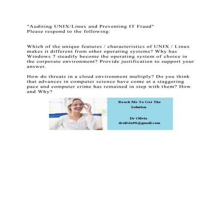 Auditing Unixlinux And Preventing It Fraud Please Respond To Thdocx
