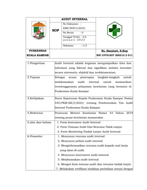 1. spo pelaksanaan kegiatan spi | PDF