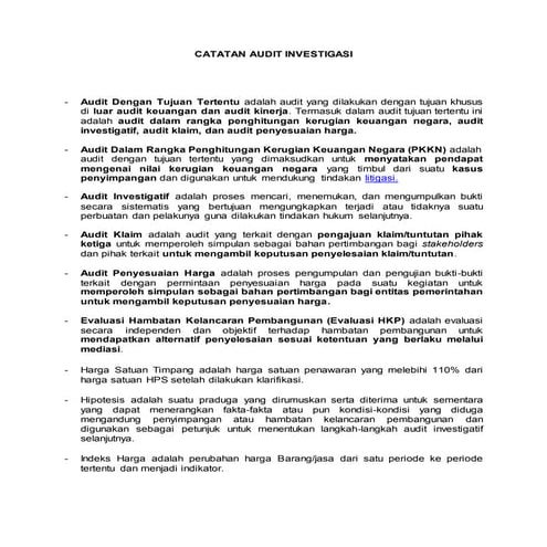 Audit investigasi catatan catatan | PDF