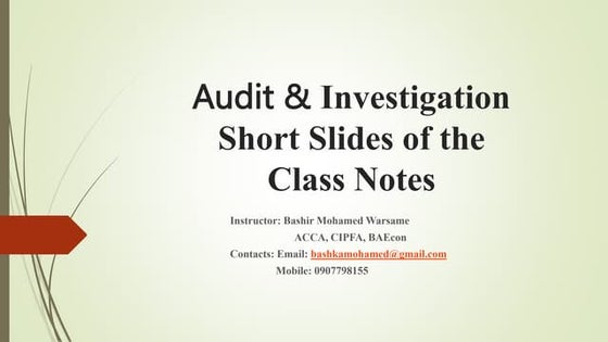 Chapter 1 -introduction to auditing | PPTX