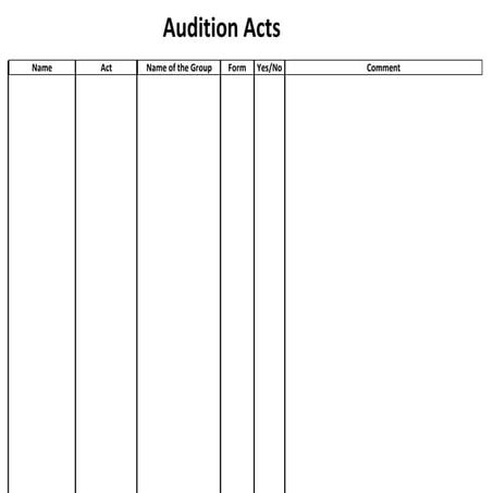 Audition Acts | PPT