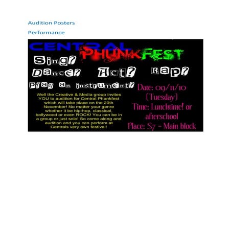 Audition posters | PDF