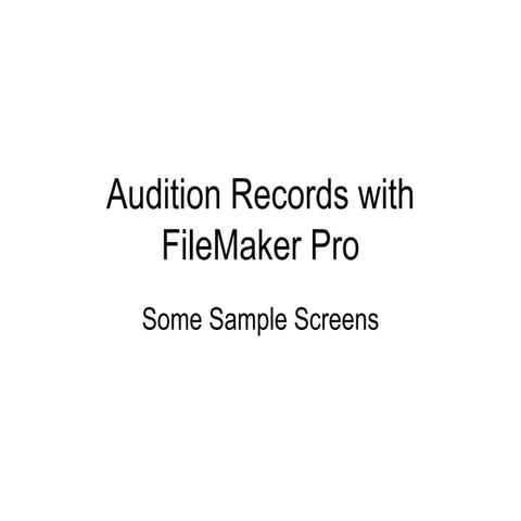 Auditions with file maker pro | PPT