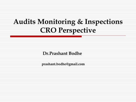 Audits & Inspections in Clinical Research | PPTX | Business | Business ...