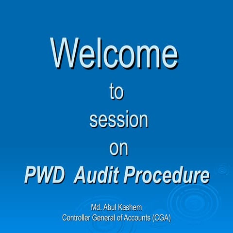 Audit of PWD Adequacy of financial management | PPT