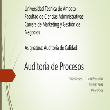 Auditoría de procesos | PPTX