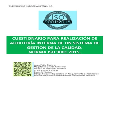 Auditoria iso-9001-2015 | PDF