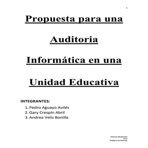 Auditoria a una unidad educativa | PDF | Computing | Technology & Computing