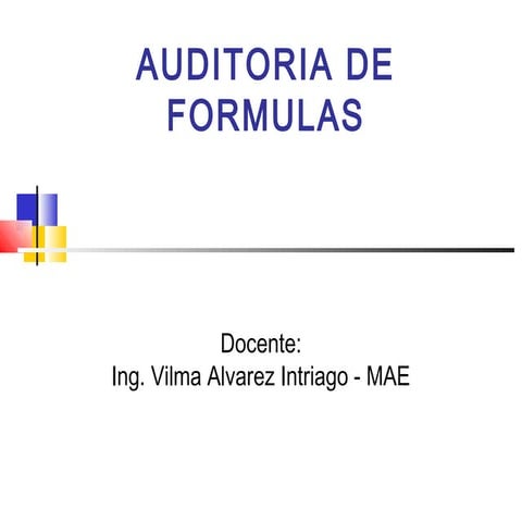 Auditoria de fórmulas | PPT | Computing | Technology & Computing