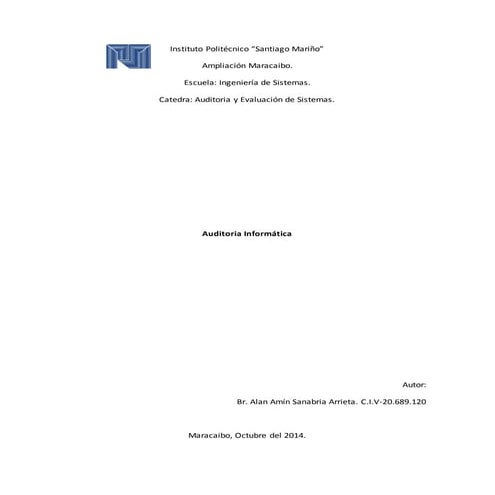 Auditoria informatica. | DOCX | Databases | Computer Software and Applications