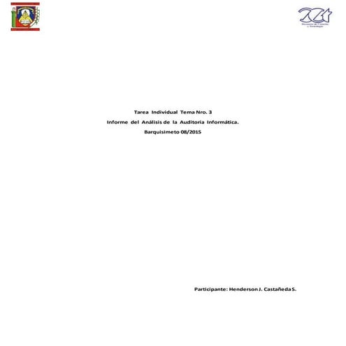 Analisis Auditoria informática | DOCX | Computing | Technology & Computing