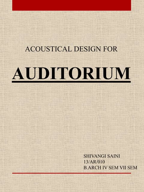 acoustical defects in enclosed space | PPT