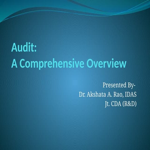 Audit in controller office of Research and development | PPTX