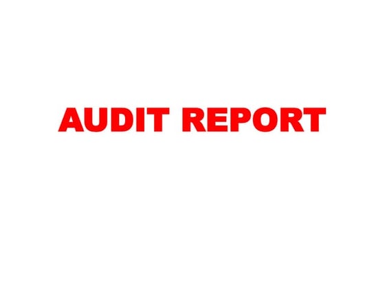 AUDIT REPORT [ AUDITING ] | PPTX