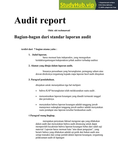 tanggung jawab dan tujuan audit | PPT