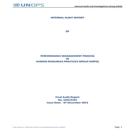 performance management Audit report | PDF