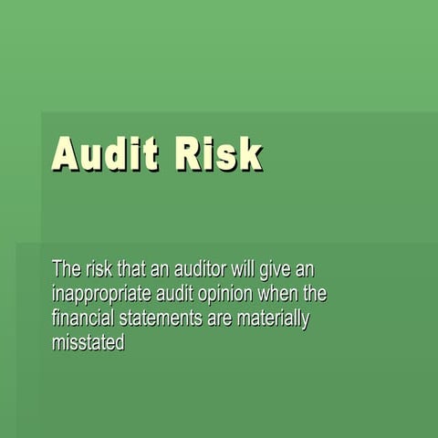 Audit+risk+risk+chapt+7+&+8 | PPT