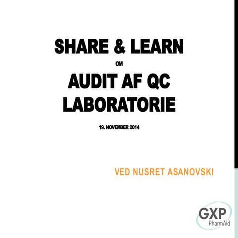 Audits af QC lab | PDF