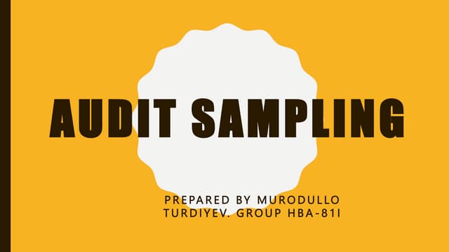 Audit sampling | PPT