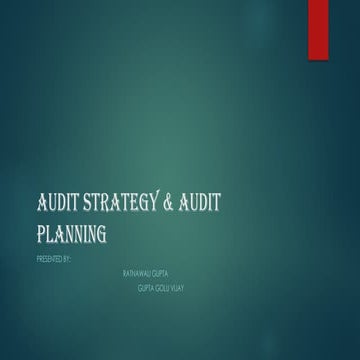 AUDIT STRATEGY & AUDIT PLANNING.pptx ppt | PPTX
