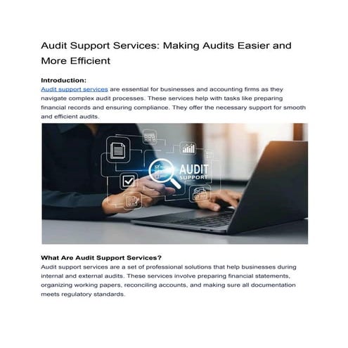Enhancing Audit Efficiency with Professional Audit Support Services | PDF