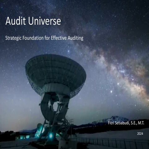 Audit Universe FSB, Strategic Foundations for Effective Auditing | PPT