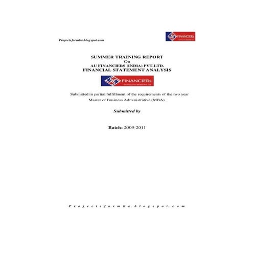 Au finance sandeep | DOCX