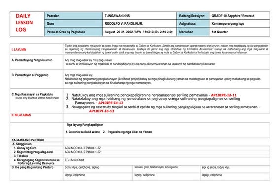 DLP Sample COT | DOCX
