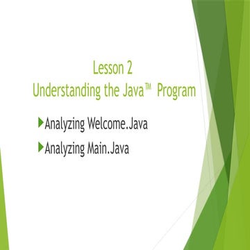August Lesson 1 Understanding Java Program | PPTX