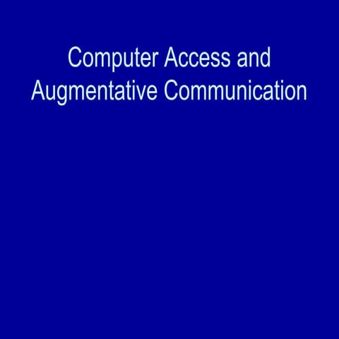 Augmentative and alternative communication systems | PPT