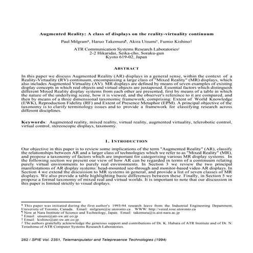 Augmented reality | PDF | Augmented Reality | Technology & Computing