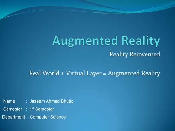 AR & VR technology | PPT