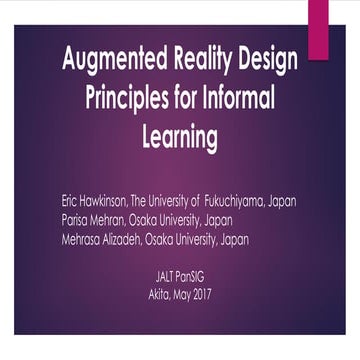 Augmented Reality Design Principles for Informal Learning | PPT