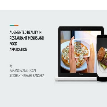 Augmented Reality in Restaurant Menus and Food Application | PPTX