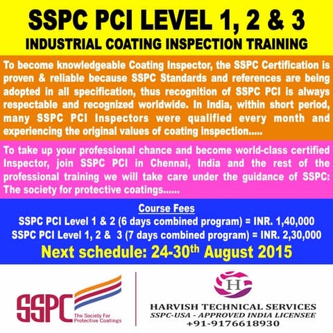 SSPC PCI & PCS program in Chennai, INDIA | PDF