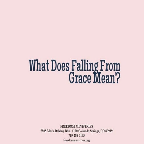 What Does Falling From Grace Mean? | ODP